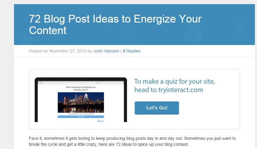 Interact « Collect more leads using quizzes